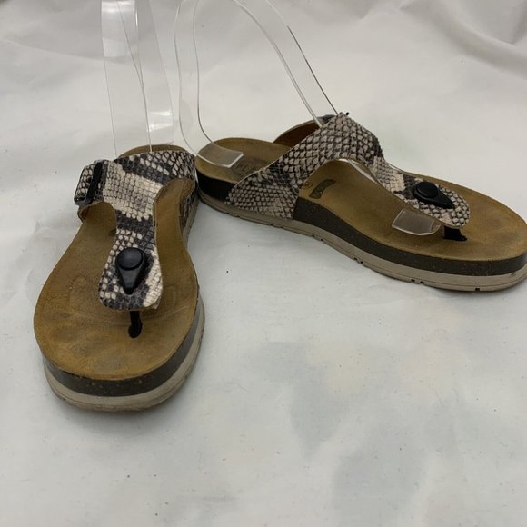 Plakton | Shoes | Plakton Womens Bolero Thong Sandals Size 65 Snakeskin ...